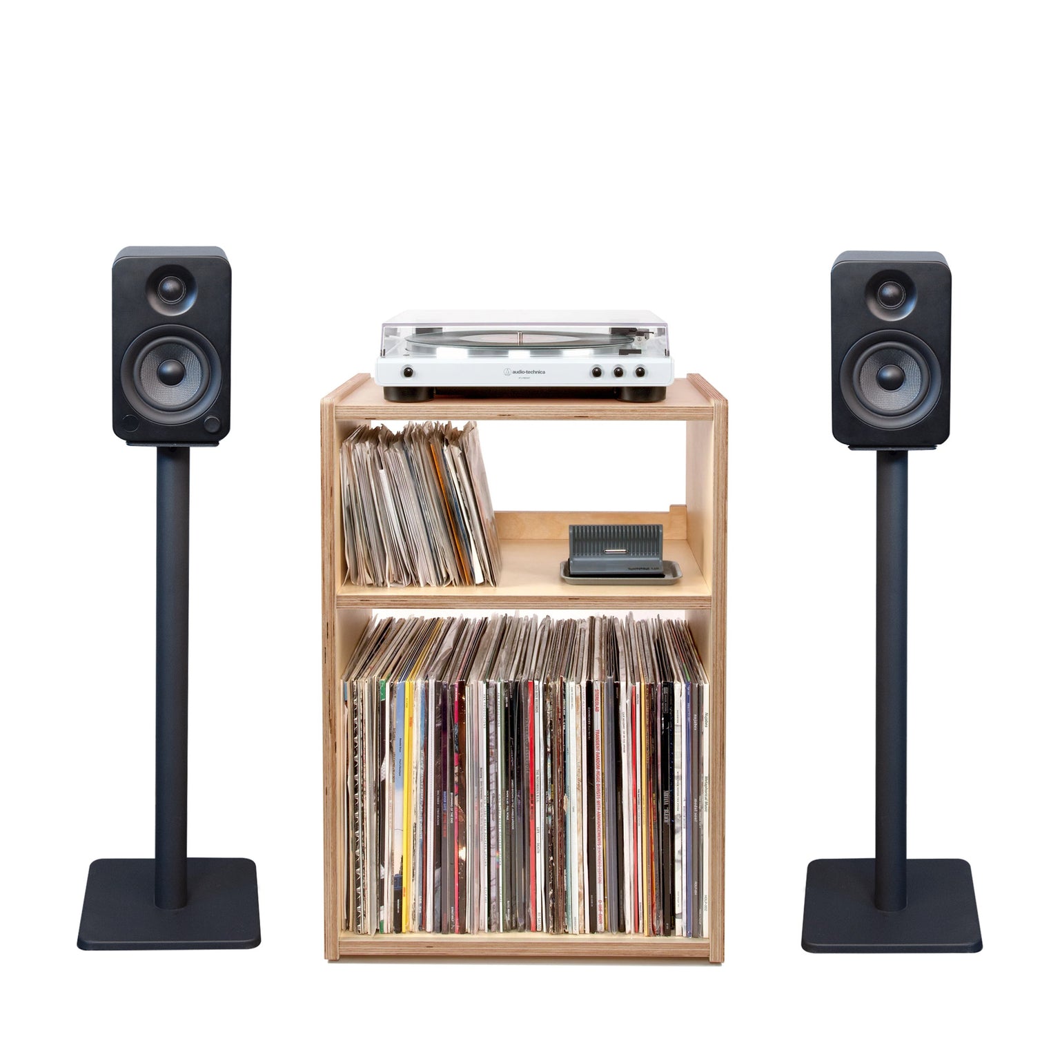 Line Phono Audio Furniture: Turntable+Speaker Stands w/Record Storage ...