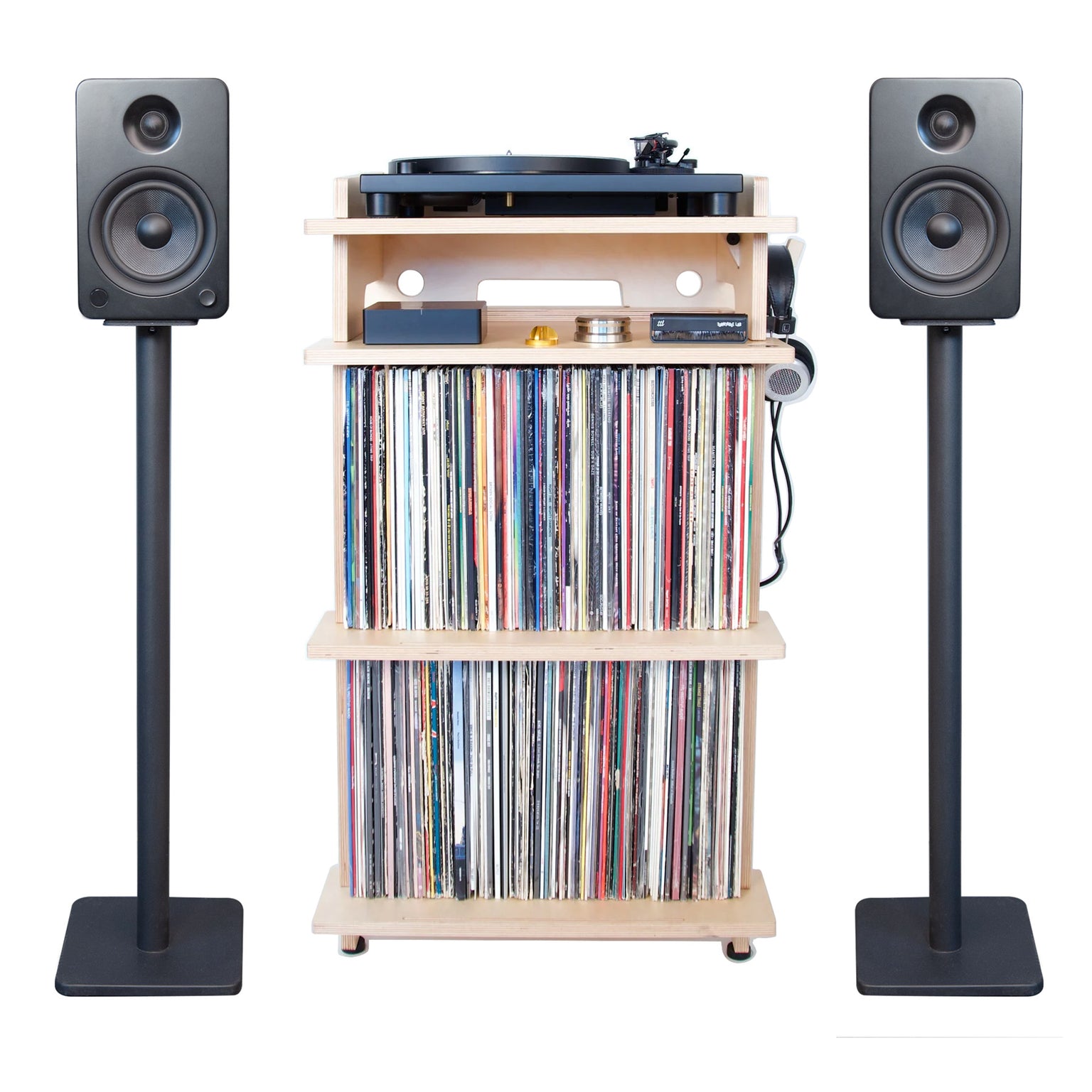 Line Phono Audio Furniture: Turntable+Speaker Stands w/Record Storage ...