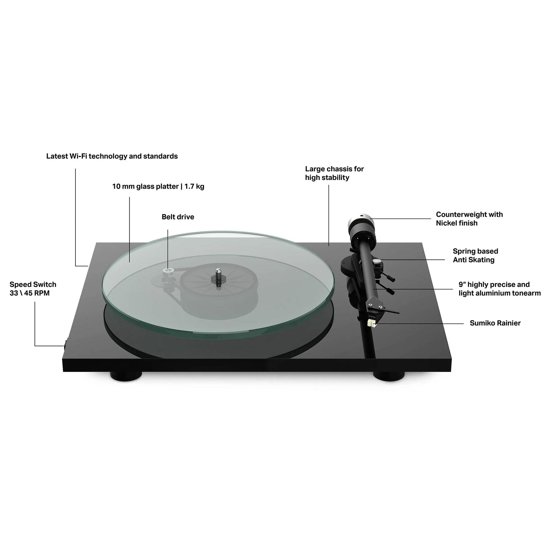 Pro-Ject: T2 W Wi-Fi Streaming Turntable — TurntableLab.com