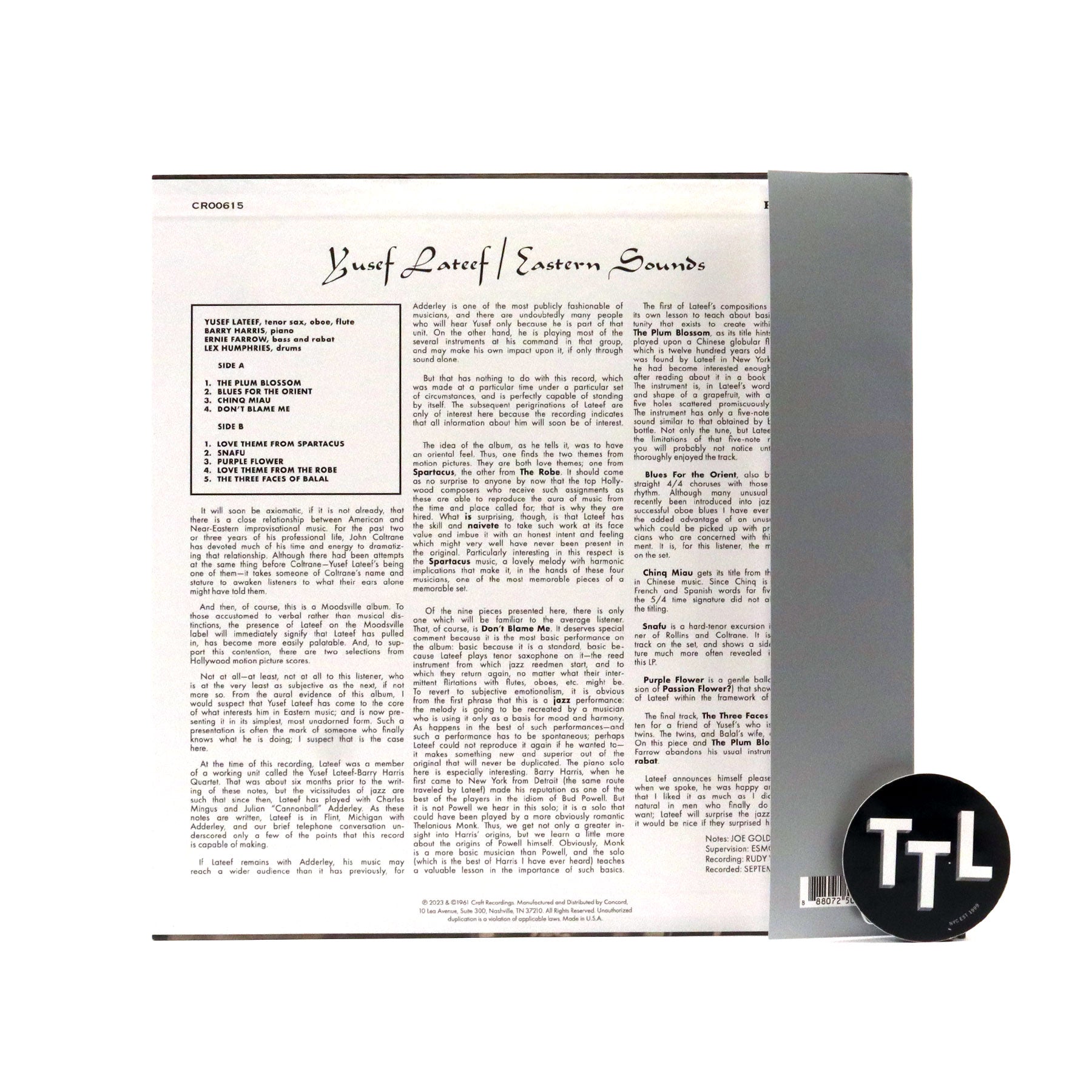 Yusef Lateef: Eastern Sounds (Original Jazz Classics 180g) Vinyl LP — TurntableLab.com