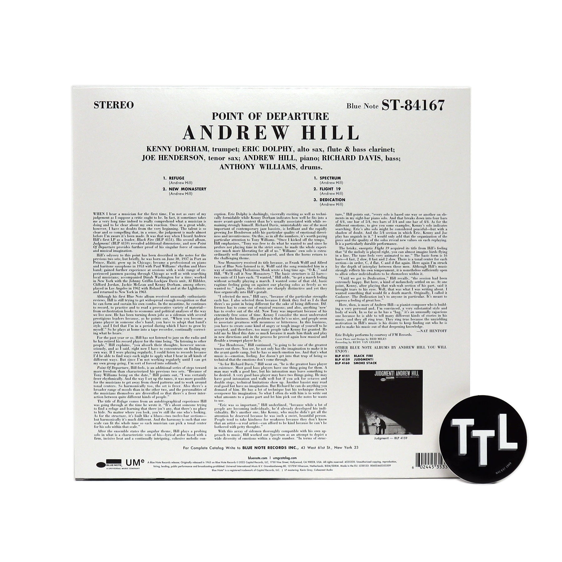 Andrew Hill: Point Of Departure (180g) Vinyl LP — TurntableLab.com