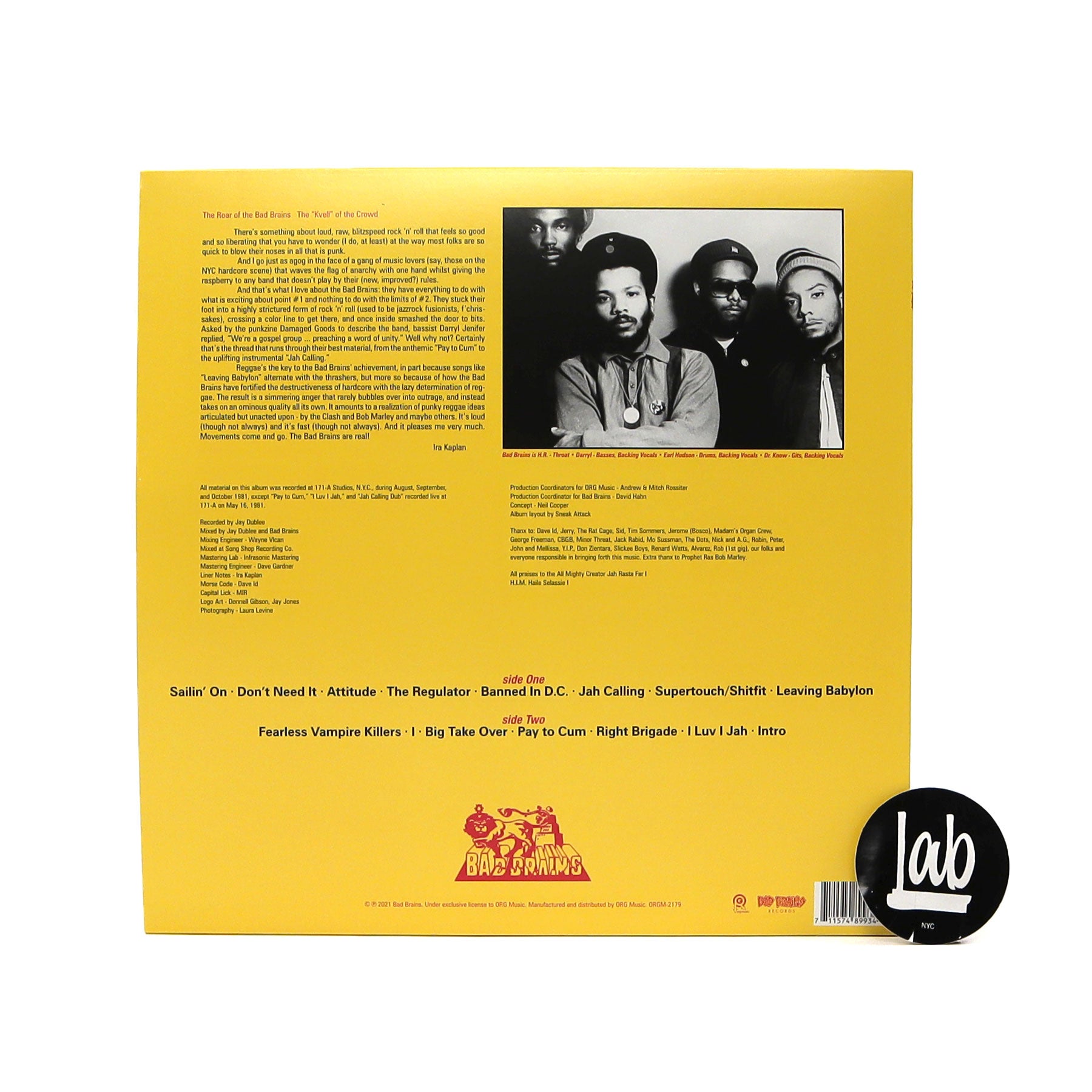 Bad Brains: Bad Brains (Indie Exclusive Red Colored Vinyl) Vinyl LP — TurntableLab.com