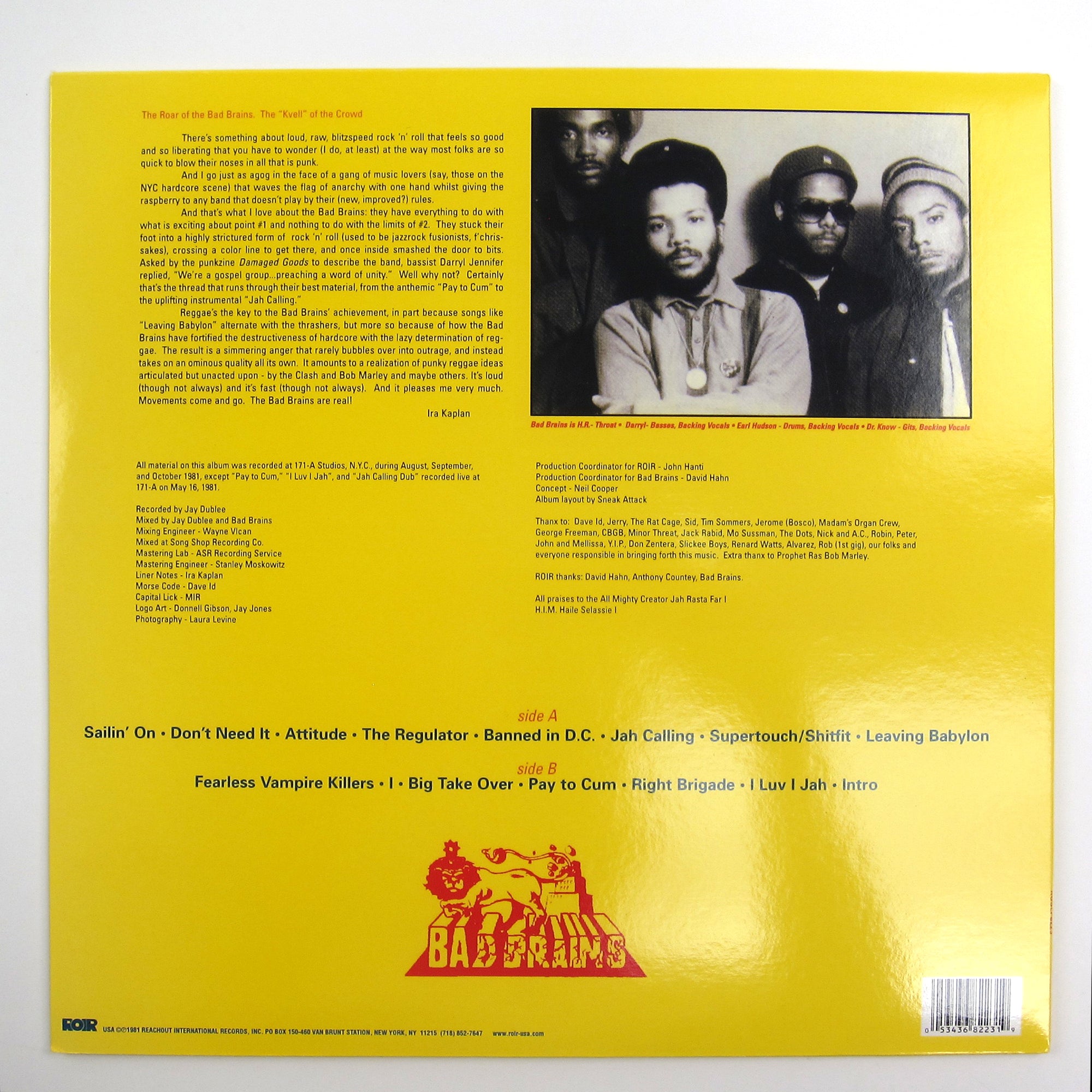 Bad Brains: Bad Brains (Colored Vinyl) Vinyl LP — TurntableLab.com