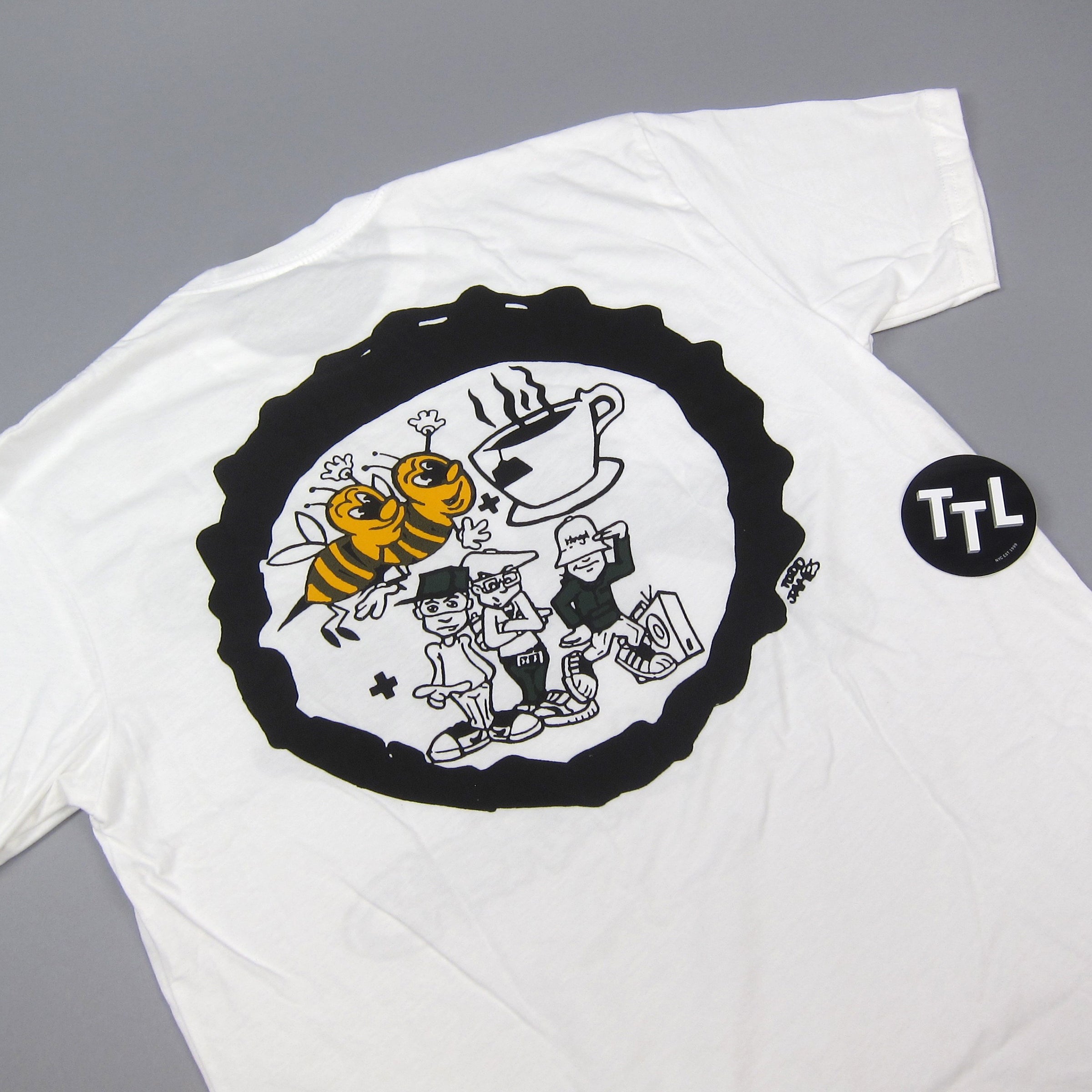 Beastie Boys: Bees Tea Shirt - White — TurntableLab.com