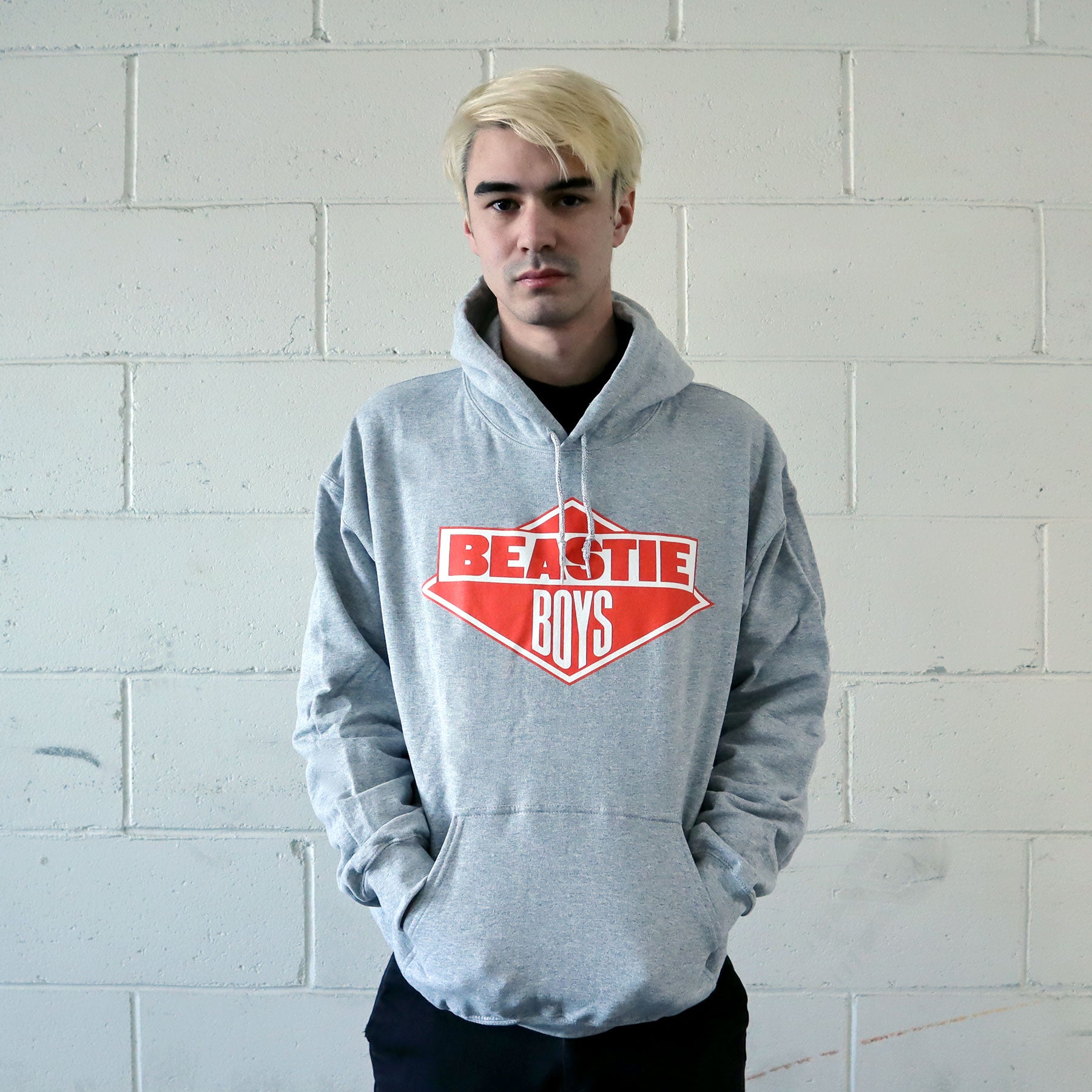 Beastie Boys: Red Ink Logo Hoodie - Grey — TurntableLab.com