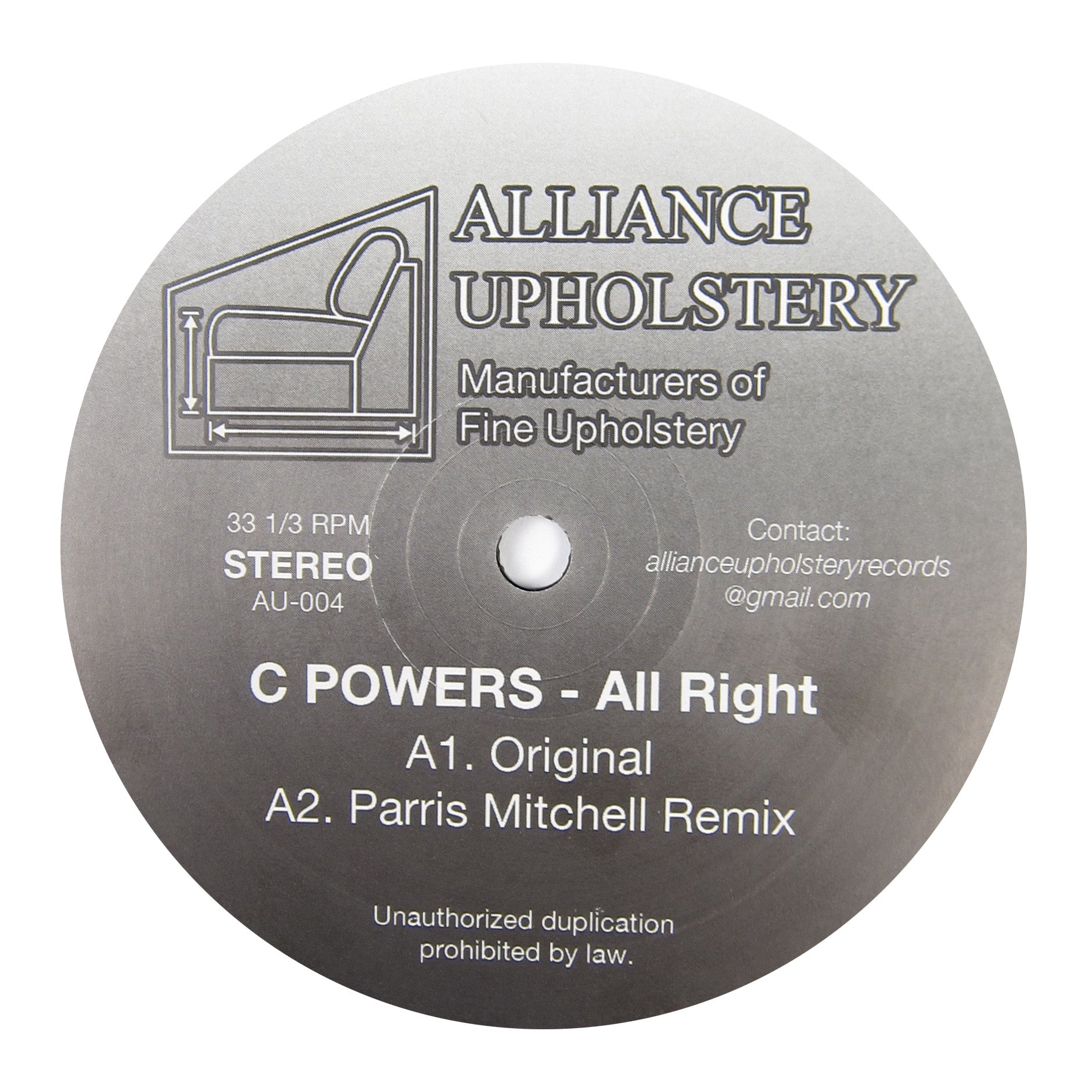 C Powers: All Right (Kai Alce, Parris Mitchell) Vinyl 12" — TurntableLab.com