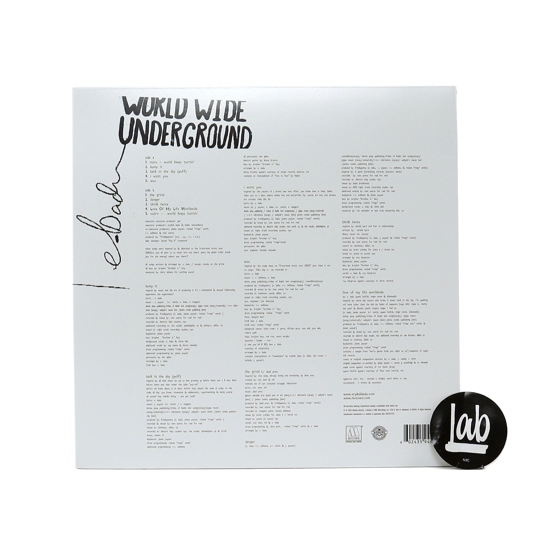 Erykah Badu: Worldwide Underground (Colored Vinyl) Vinyl LP ...