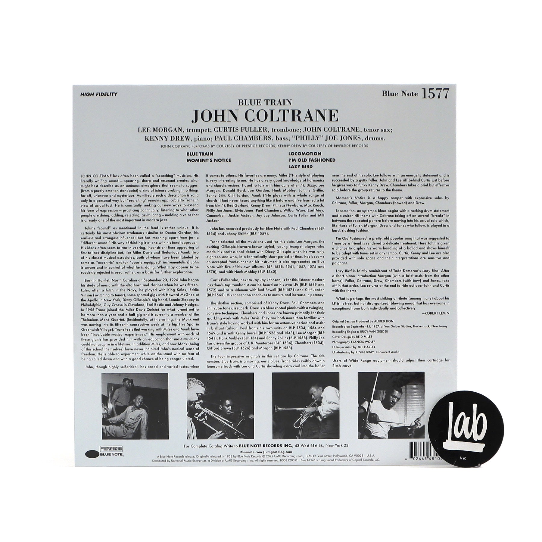 John Coltrane: Blue Train (Tone Poet 180g, Mono) Vinyl LP ...