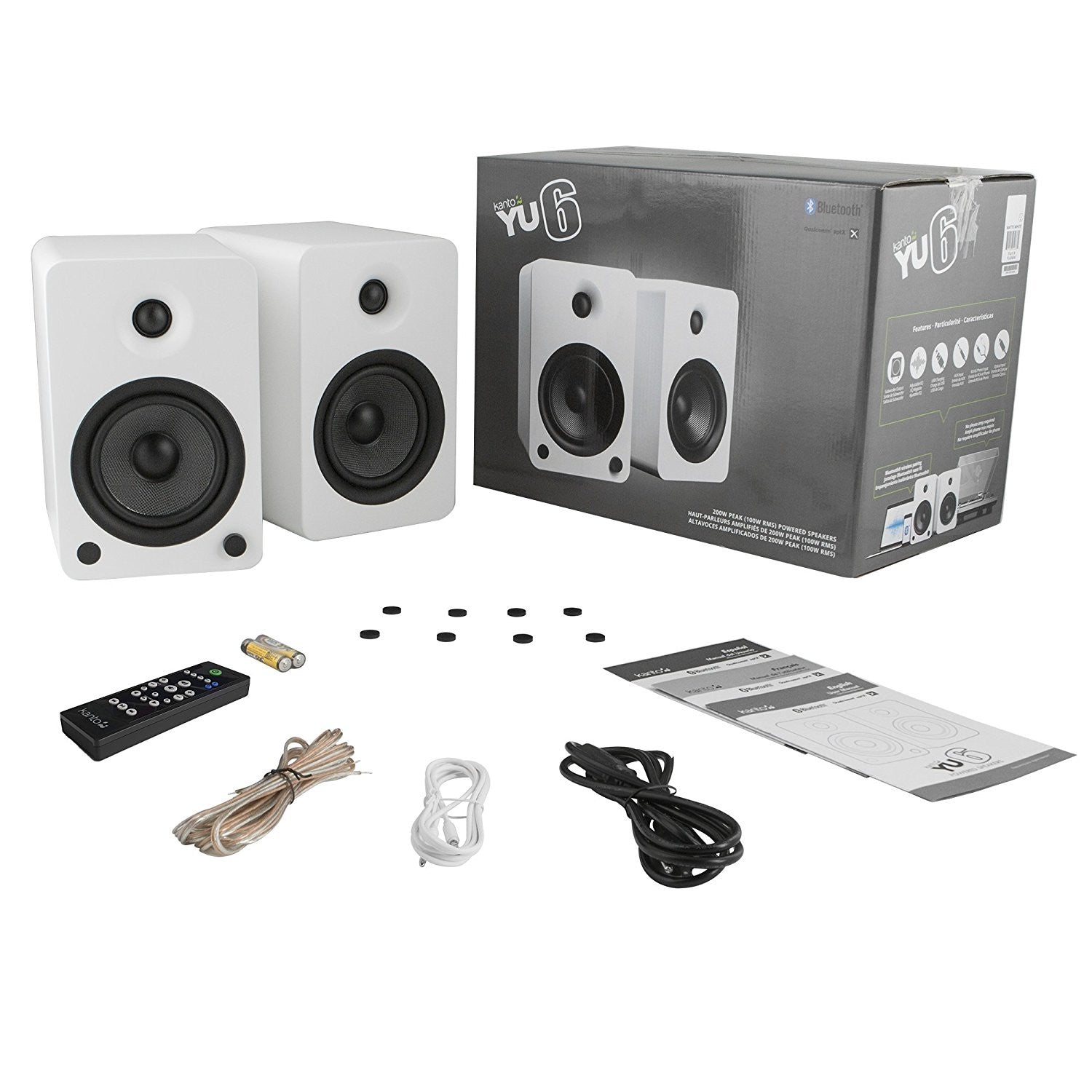 Kanto: YU6 Powered Bookshelf Speakers - Matte White (YU6MW ...