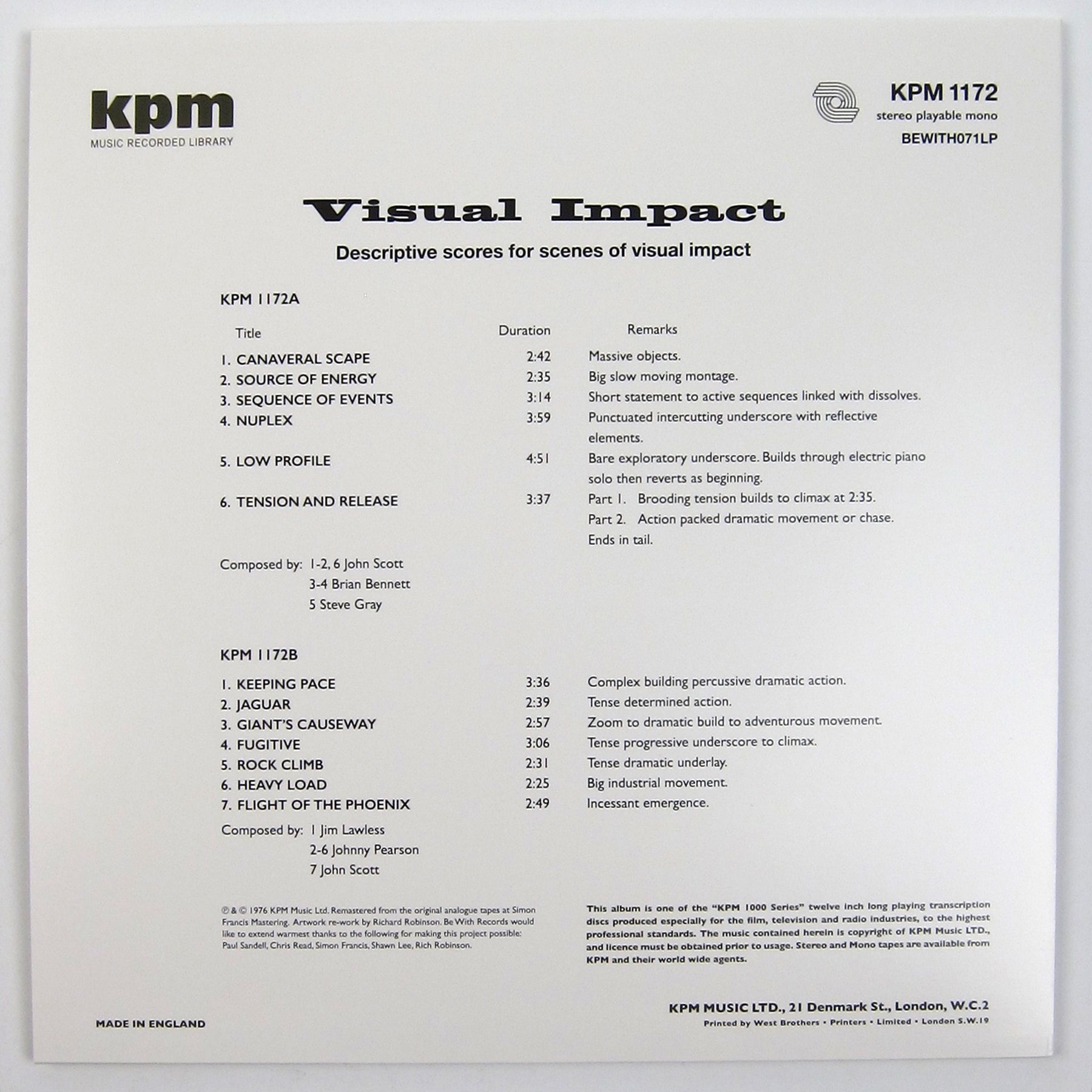 KPM Music Library: Visual Impact Vinyl (180g) LP — TurntableLab.com