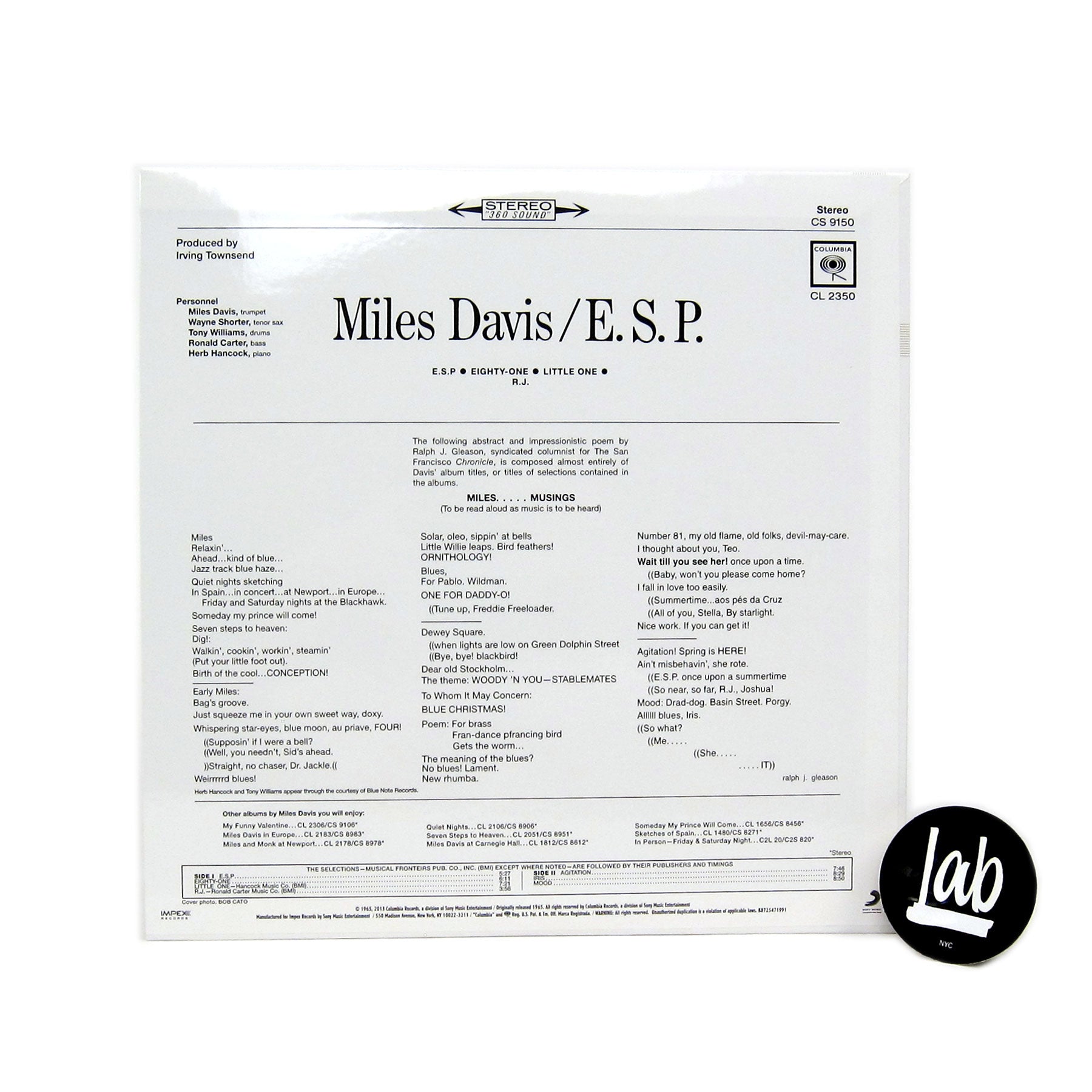 Miles Davis: E.S.P. (Impex 180g) Vinyl LP — TurntableLab.com