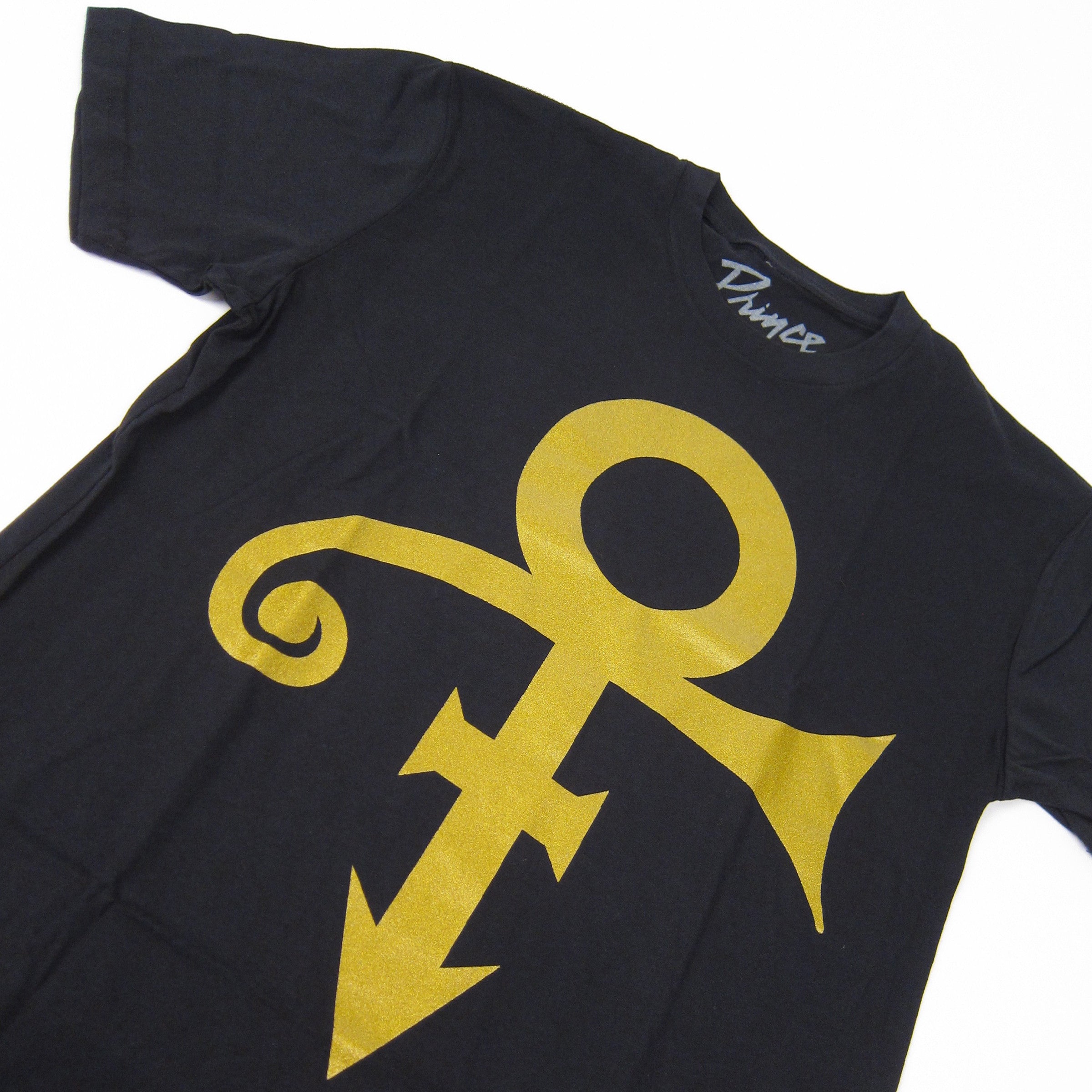 Prince: Gold Symbol Logo Shirt - Black — TurntableLab.com