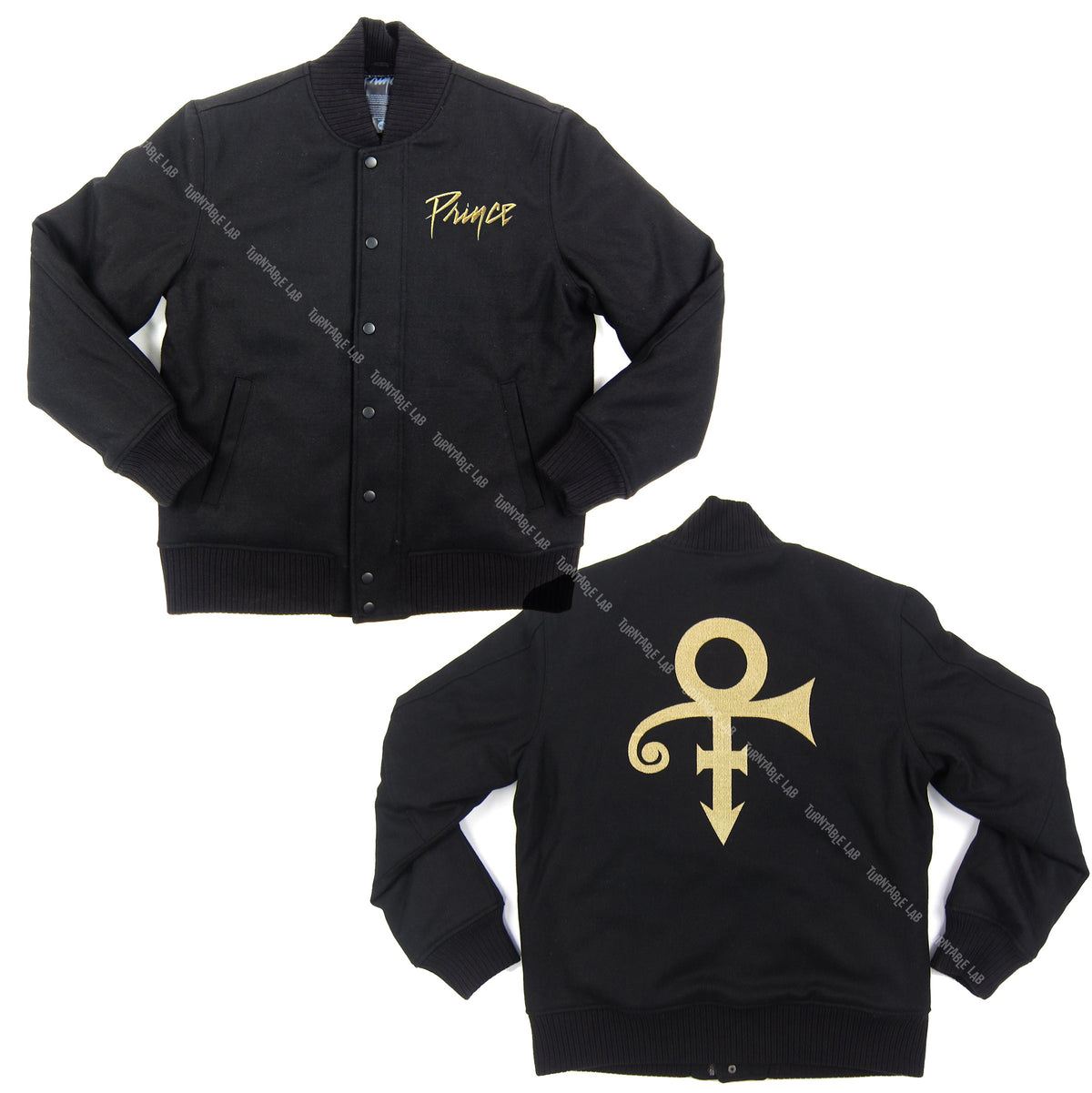 Prince: Symbol Varsity Jacket - Black — TurntableLab.com