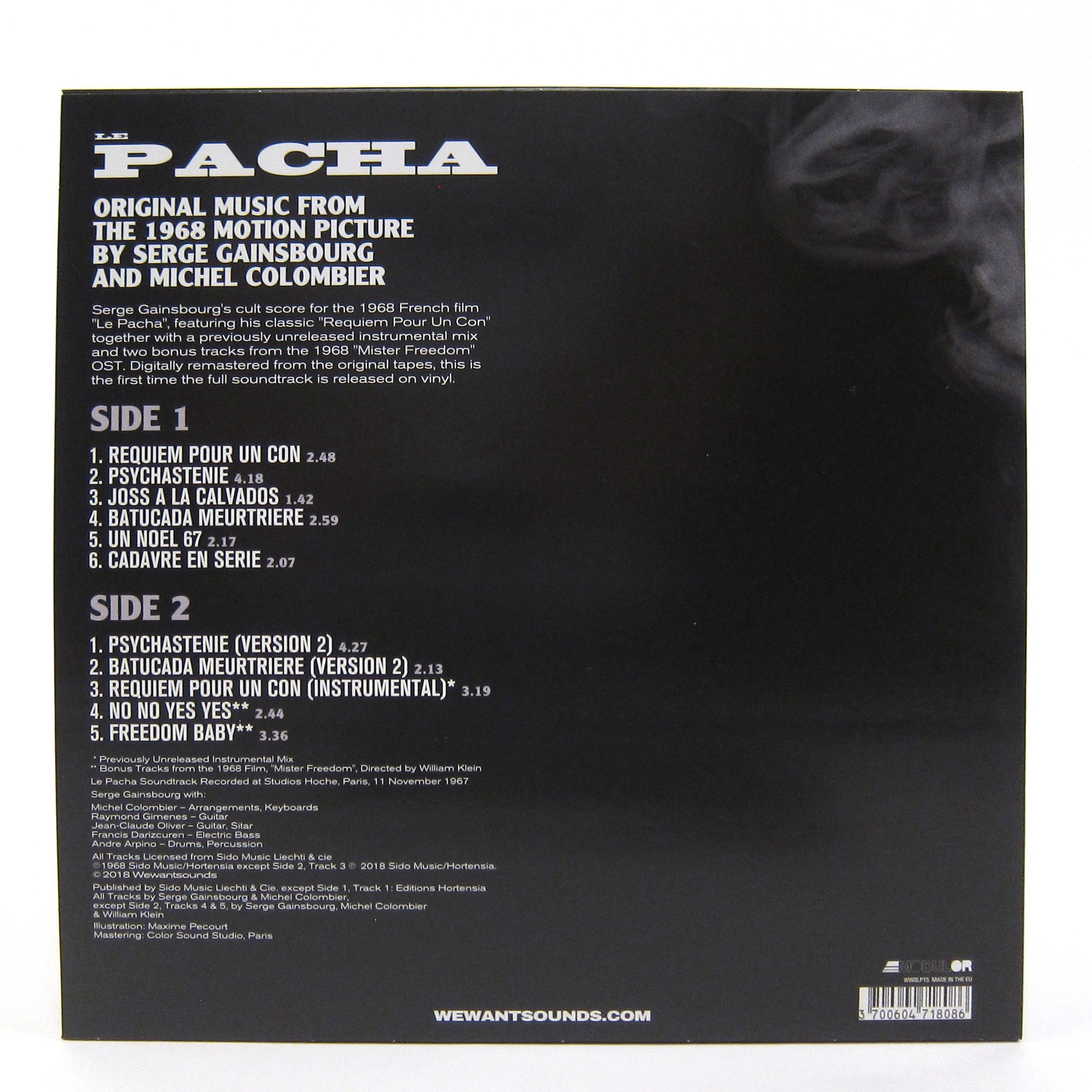 Serge Gainsbourg & Michel Colombier: Le Pacha Soundtrack Vinyl LP ...