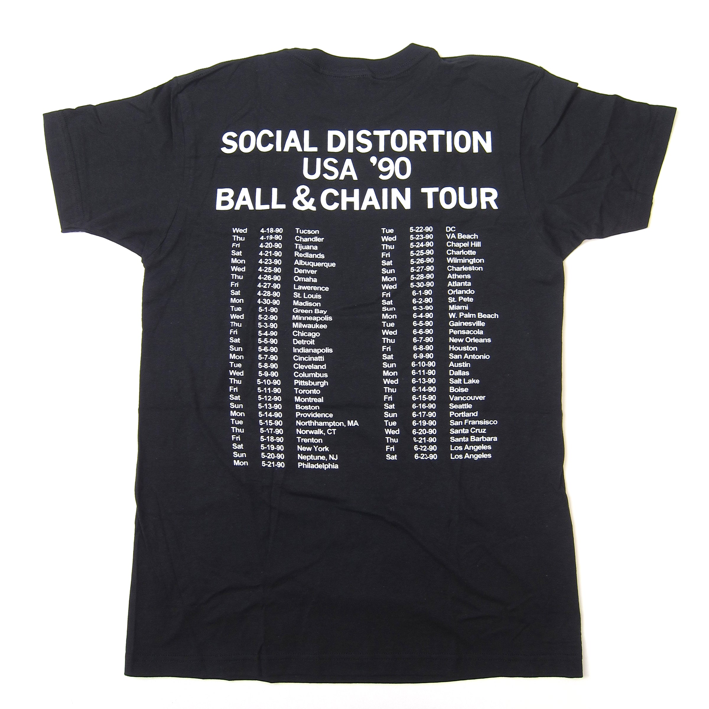 Social Distortion: Ball & Chain Tour Shirt - Coal — TurntableLab.com