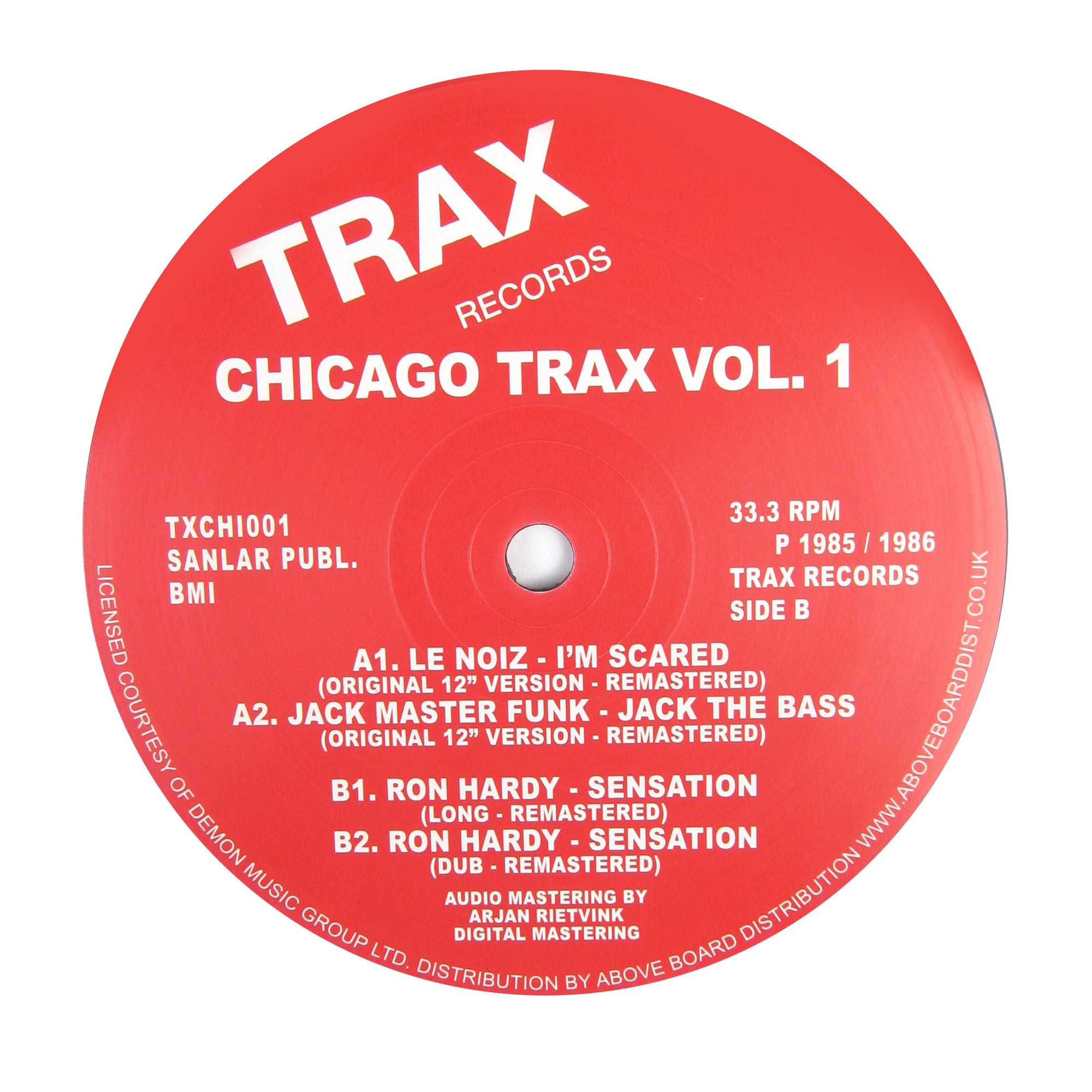 Trax: Chicago Trax Vol.1 (Ron Hardy, Jackmaster Funk) Vinyl 12 ...