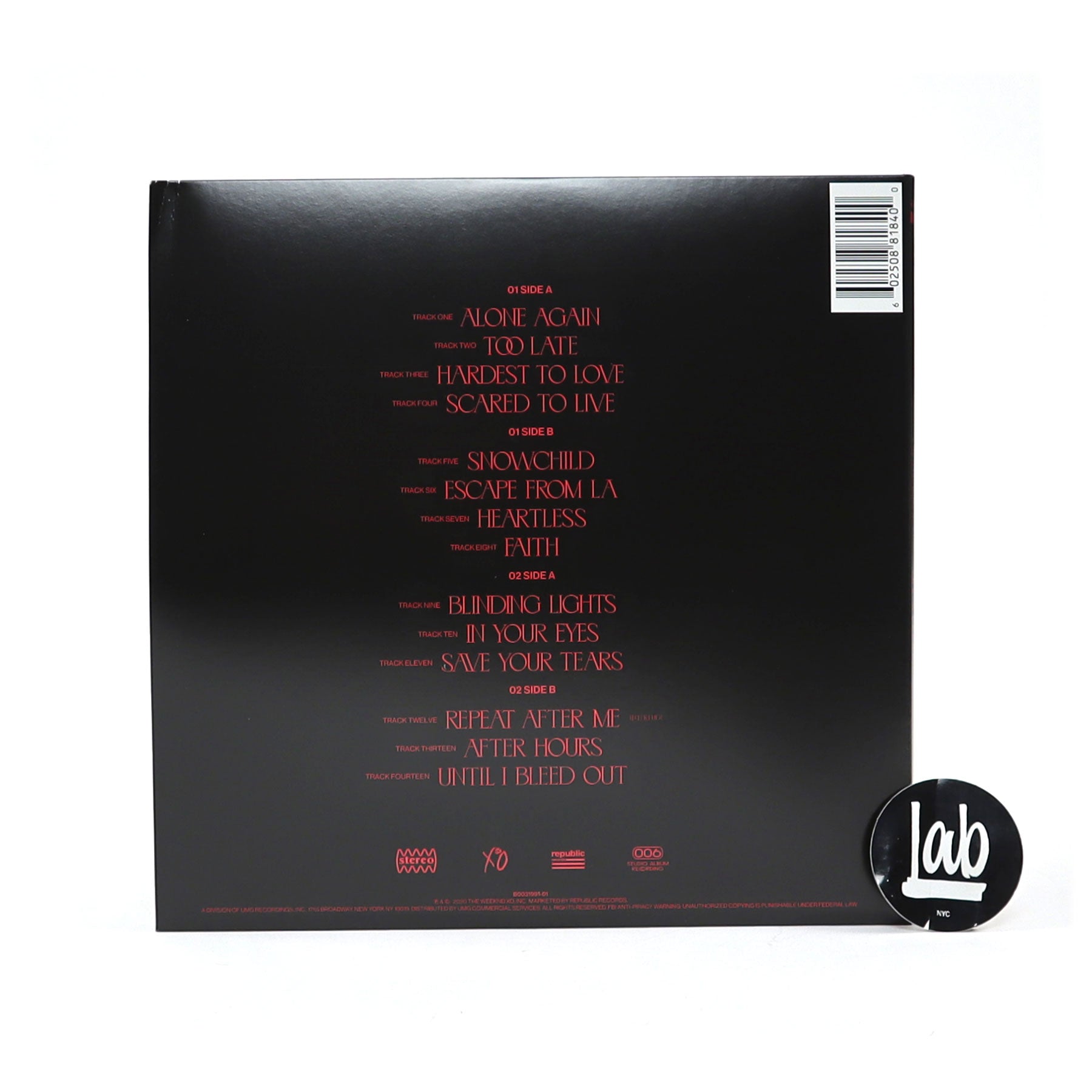The Weeknd: After Hours Vinyl 2LP — TurntableLab.com